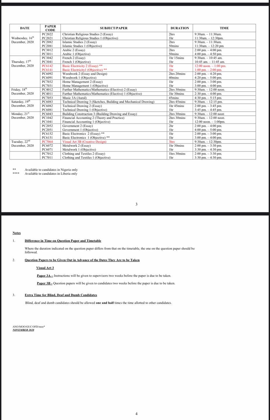 WAEC 2nd Series GCE 2020 Timetable Released - Check Here | Campus ...